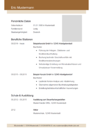 Lebenslauf Buchhalter / Buchhalterin: Vorlagen & Muster - Buchhalter-Jobs